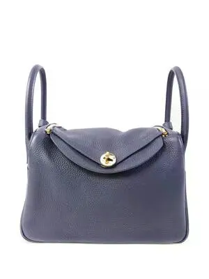 Hermès Lindy 30 Leather Tote Bag - Blue