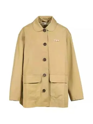 Sandy Liang Romaine Barn Star-embellished Coat - Neutrals