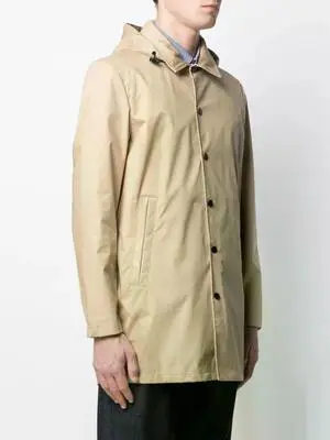 Woolrich Press Stud Fastening Hooded Coat - Neutrals