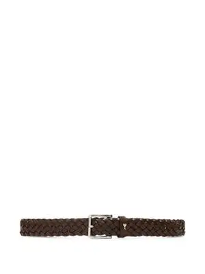 AMI Paris Braided Paris Paris Cow Leather Belt 30mm - Brown