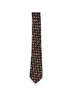 Yohji Yamamoto Graphic-pattern Derby Tie - Black