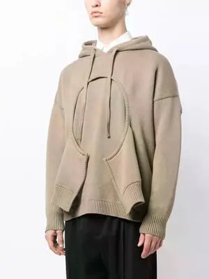 Off-White Cut-out Layered Hoodie - Neutrals