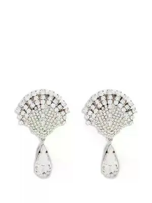 Alessandra Rich Crystal Shell-motif Drop Earrings