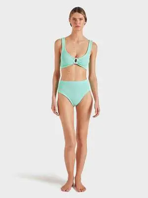 Hunza G Nadine Bikini With Pearly Hoop - Metallic Mint