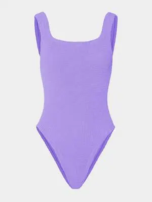 Hunza G Hunza G Square Neck Swimsuit Crinkle Lilac