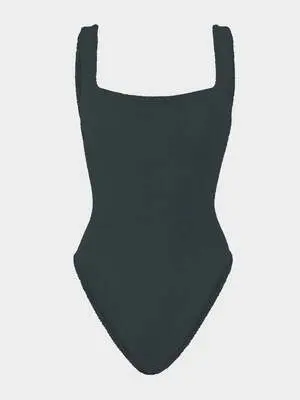 Hunza G Hunza G Square Neck Swimsuit Metallic Graphite
