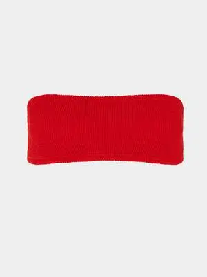 Hunza G Bandeau Bikini Top - Crinkle Red