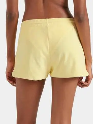 Hunza G Terry Towelling Shorts With Embroidered Logo - Butter