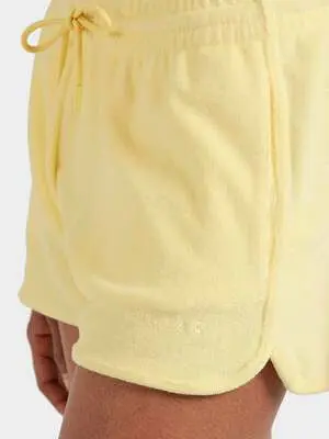 Hunza G Terry Towelling Shorts With Embroidered Logo - Butter