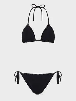 Hunza G Gina Swarovski Embellished Bikini - Crinkle Black