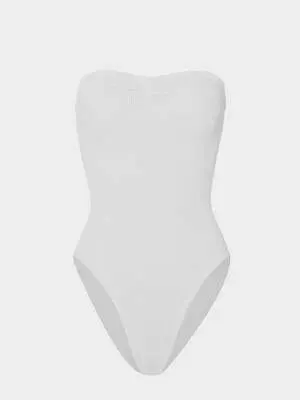 Hunza G Brooke Bandeau Swimsuit - White