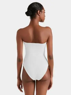 Hunza G Brooke Bandeau Swimsuit - White