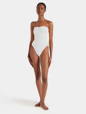 Hunza G Brooke Bandeau Swimsuit - White