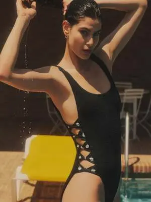 Hunza G Tiffany Swim Black/black Polka Dot