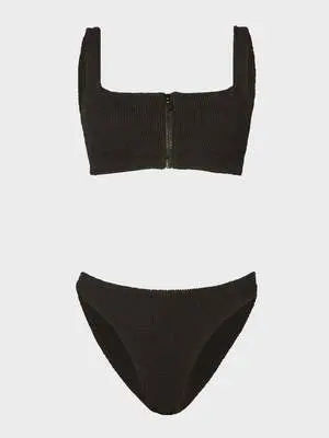 Hunza G Dallas Bikini | | Original Crinkle™ Swimwear - Black