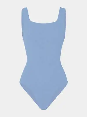 Hunza G Coverage Square Neck Swim | Royal Blue | Original Crinkle™ One Size Swimwear | Hunza G Cornflower