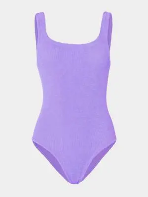 Hunza G Coverage Square Neck Swim | Royal Blue | Original Crinkle™ One Size Swimwear | Hunza G Lilac
