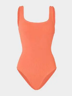 Hunza G Coverage Square Neck Swim | Royal Blue | Original Crinkle™ One Size Swimwear | Hunza G Orange