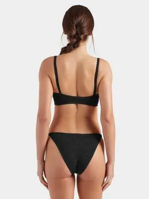 Hunza G Iris Bikini With Gold Hoops - Black