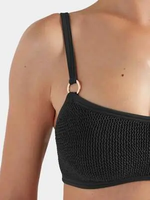 Hunza G Iris Bikini With Gold Hoops - Black