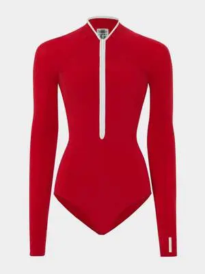 Hunza G Tyra Upf 50+ Swim - Red & White
