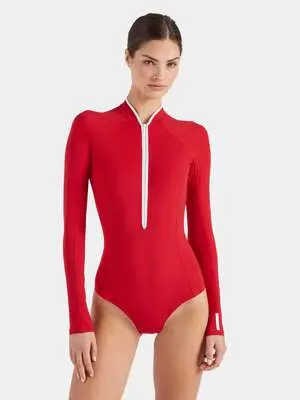 Hunza G Tyra Upf 50+ Swim - Red & White