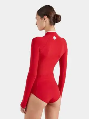 Hunza G Tyra Upf 50+ Swim - Red & White