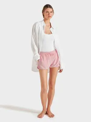 Hunza G Terry Towelling Short | | Resortwear - Pink
