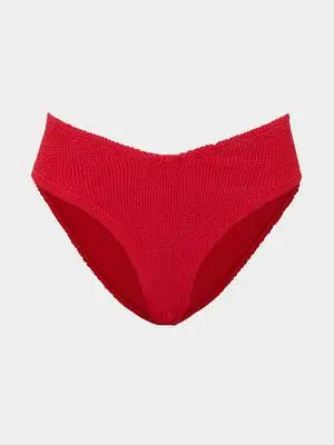 Hunza G V Waist Bikini Bottom | | Original Crinkle™ Swimwear - Red