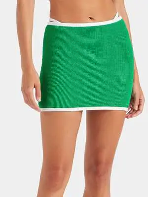 Hunza G Devyn Swim Skirt/tube Top | | Original Crinkle™ Swimwear - Emerald/white