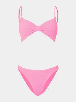 Hunza G Alicia Bikini | Black | Original Crinkle™ One Size Swimwear | Hunza G Bubblegum