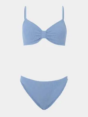 Hunza G Alicia Bikini | Black | Original Crinkle™ One Size Swimwear | Hunza G Cornflower