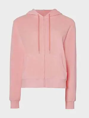 Hunza G Terry Towelling Zip Hoodie - Pink