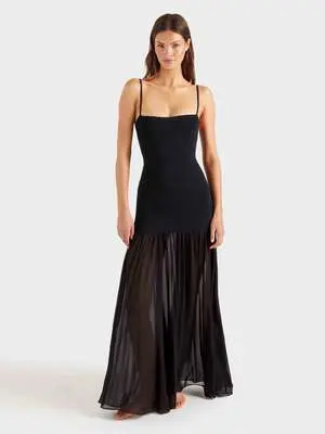 Hunza G Original Crinkle Hybrid Maxi Dress