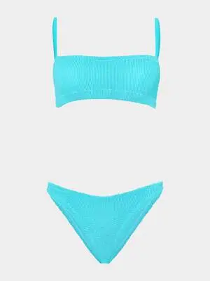 Hunza G Gigi Bikini | | Original Crinkle™ Swimwear - Aqua