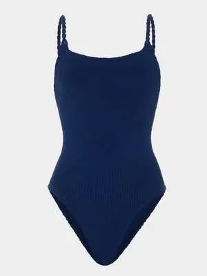 Hunza G Camille Swim | | Original Crinkle™ Swimwear - Navy