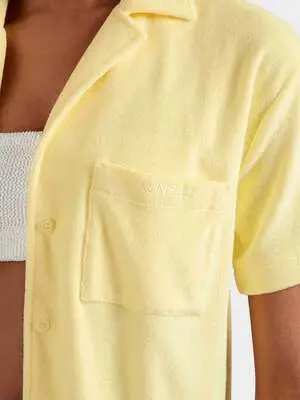 Hunza G Terry Towelling Cuban Shirt - Butter