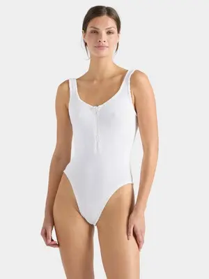 Hunza G Dallas Swim | | Original Crinkle™ Swimwear - White