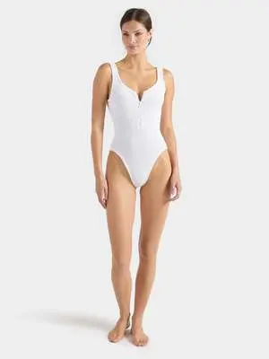 Hunza G Dallas Swim | | Original Crinkle™ Swimwear - White
