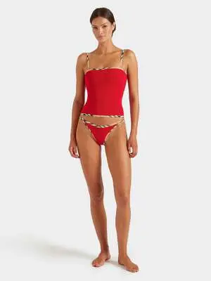 Hunza G Burberry X Devyn Swimskirt/top - Crinkle Red/check