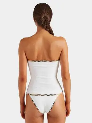 Hunza G Burberry X Devyn Swimskirt/top - White/check