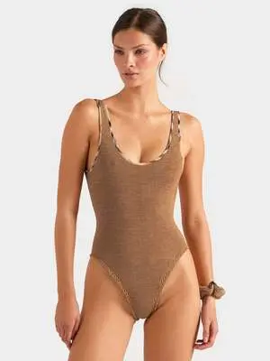 Hunza G Burberry X Faye Swim - Metallic Cocoa/check