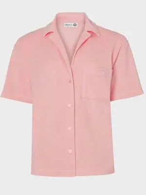 Hunza G Terry Towelling Cuban Shirt | | Resortwear - Pink
