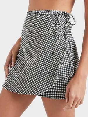 Hunza G Gingham Seersucker Mini Sarong