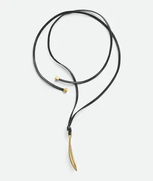 Bottega Veneta Sardine Leather Necklace - Nero