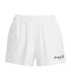 SPORTY & RICH Syracuse Embrdoidered Sweatshorts - White