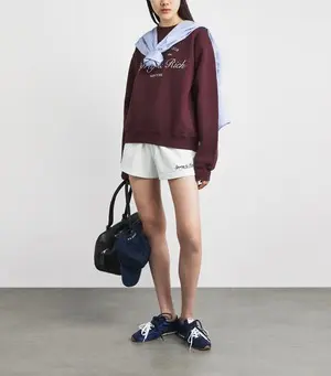 SPORTY & RICH Syracuse Embrdoidered Sweatshorts - White