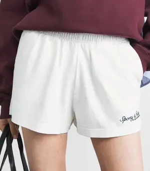 SPORTY & RICH Syracuse Embrdoidered Sweatshorts - White