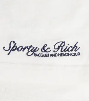 SPORTY & RICH Syracuse Embrdoidered Sweatshorts - White