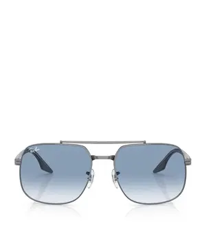Ray-ban Metal Square Sunglasses - Grey